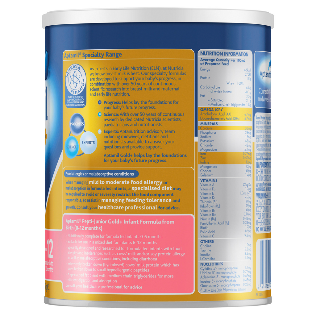 Aptamil Gold+ Pepti Junior For Babies With Food Allergy or Malabsorpti ...