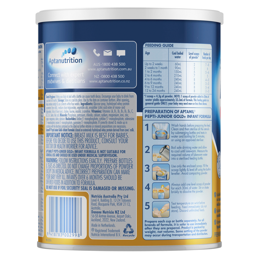 Aptamil Gold+ Pepti Junior For Babies With Food Allergy or Malabsorpti ...