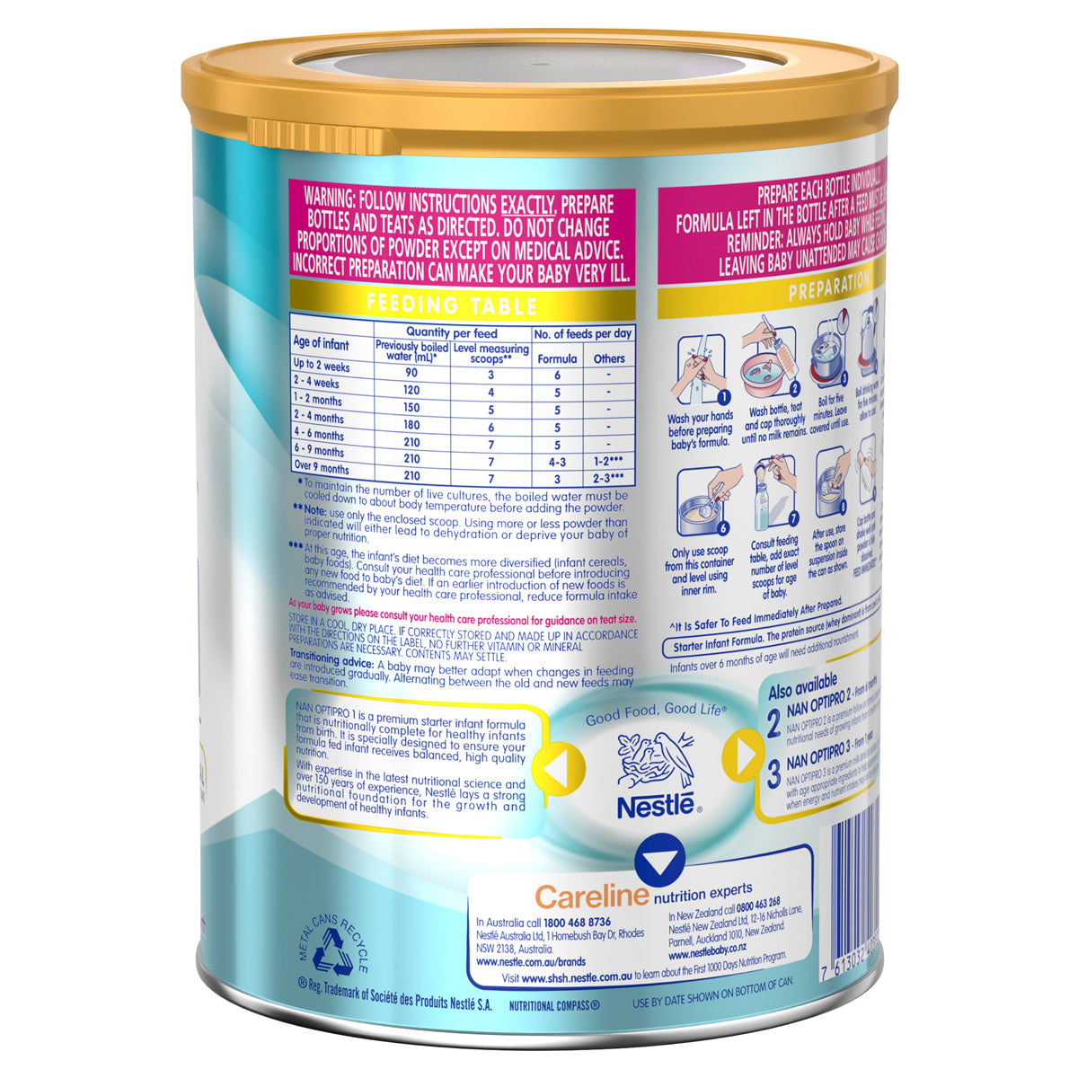 Nestle NAN Optipro 1 Starter 0-6 Months Baby Formula Powder 800g ...